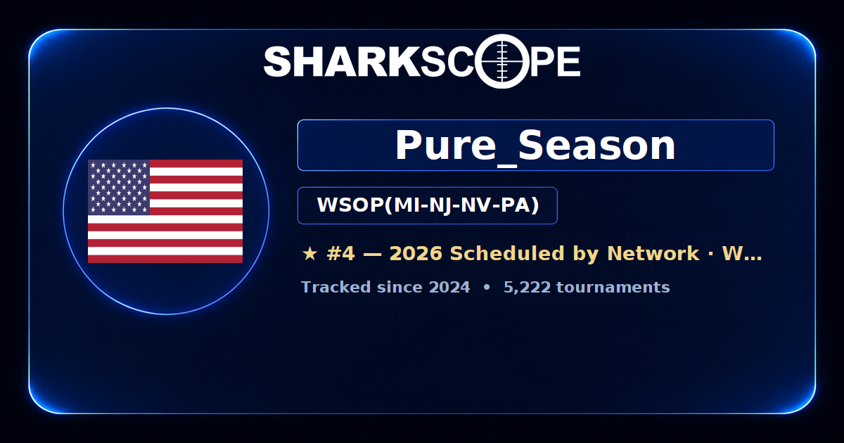 Pure_Season (WSOP(MI-NJ-NV-PA)) Player Statistics - SharkScope